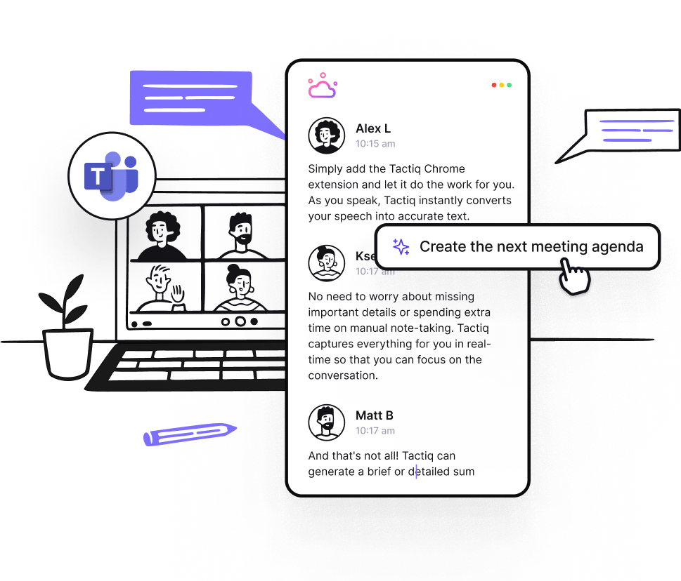 Transcripciones de reuniones de Microsoft Teams en tiempo real con Tactiq